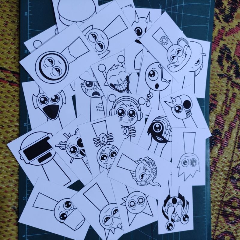 25 sheets of sprunki coloring drawing paper | Shopee Malaysia