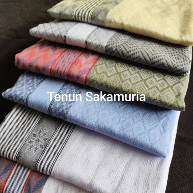 PUTIH Baron Songket Fabric Pastel Color White Songket woven fabric ...