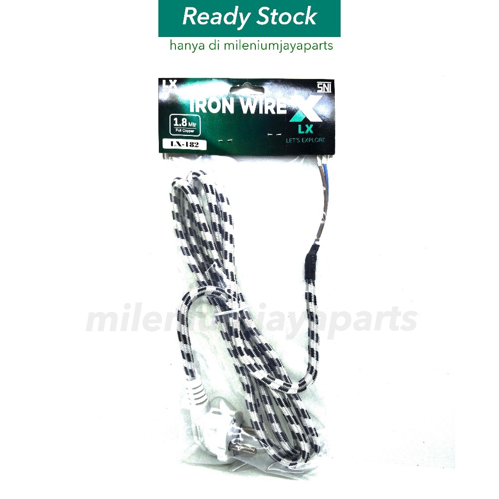 Universal Grounded Iron Plug Cable 1.8 meters Copper 2 cables / Iron ...