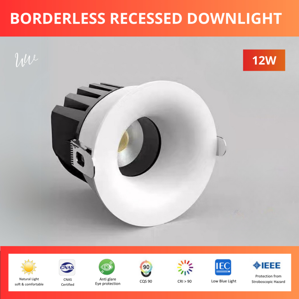 Borderless Recessed LED Downlight Spotlight | Ceiling Lights | Power ...