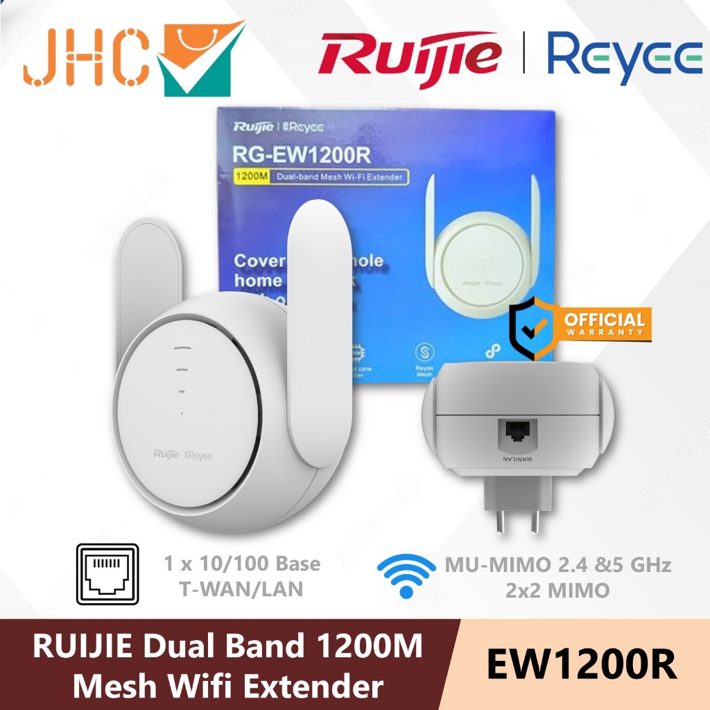 Ruijie RG-EW1200R Wireless Range 1200M Dual band Mesh WiFi Extender ...