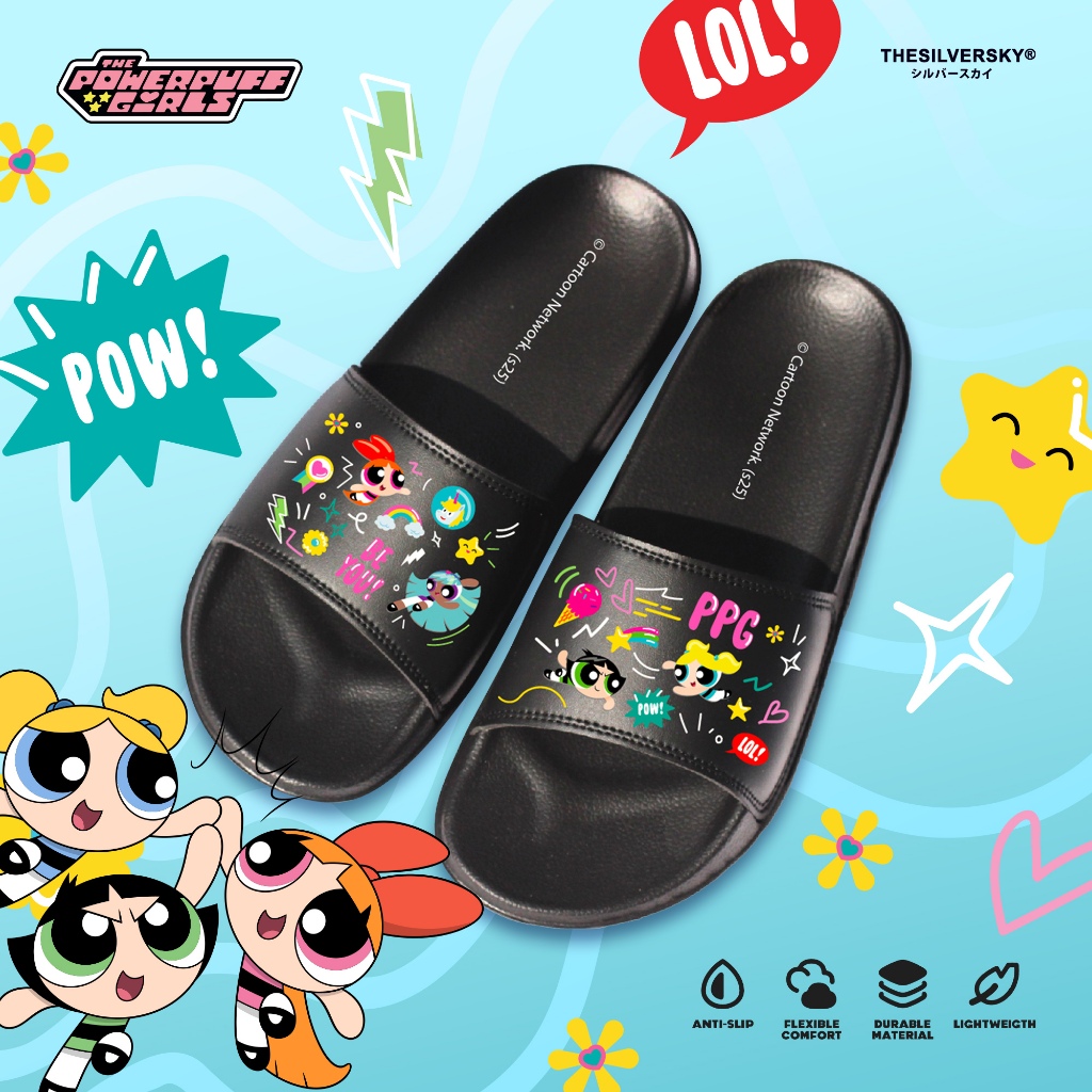 Thesilversky PPG The Powerpuff Girls Slides Sandals | Women's Slip On ...