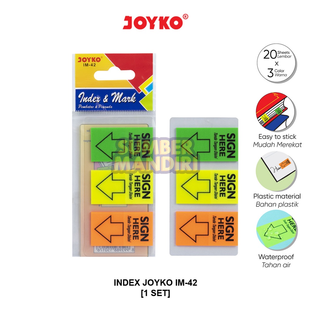 Index & Mark JOYKO IM-42 Plastic Divider Marker [1 SET] Memo Sticky ...