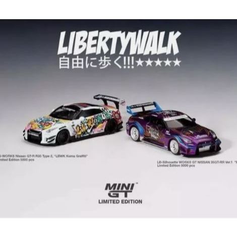 Mini GT No 244 LB Works Nissan GTR R35 LBWK Kuma Graffiti limited ...