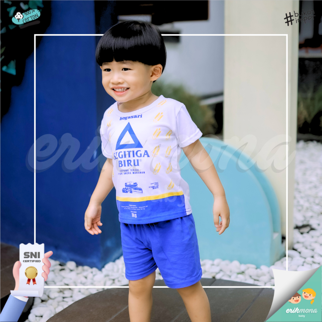 Ermon Baby - Boy Girl Suit Cute Boy Girl Suit Blue Triangle Flour Model ...