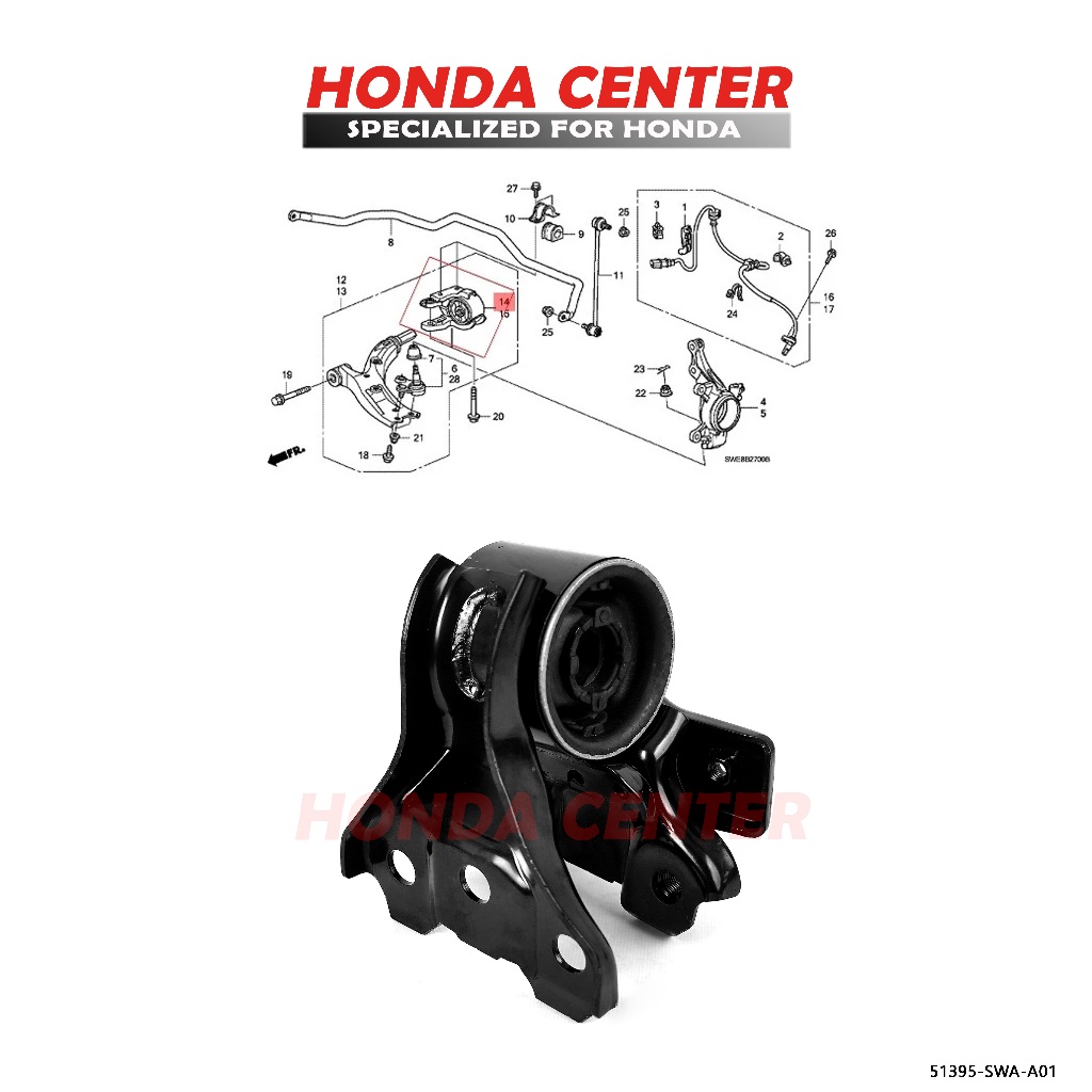 Big Front Wing Rubber Lower Arm Bushing Crv Gen3 Gen4 2007 2008 2009 ...