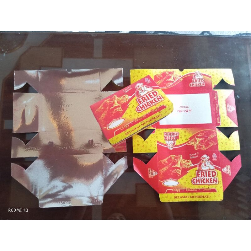 FRIED CHICKEN BOX 100 SHEETS IVORY LAMINATION 15x10x6 CM VIRAL | NEWEST ...