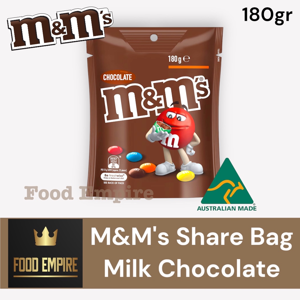 M&m's Milk Chocolate Share Bag 180 gr | Mnm Chocolate | Australian M&M ...