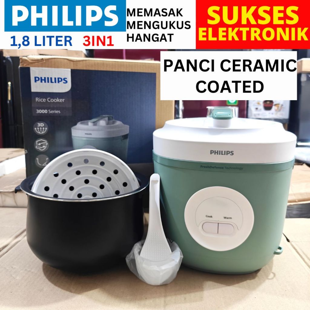 Magicom PHILIPS HD-3210 1,8 LITER / RICE COOKER MULTIPURPOSE CERAMIC ...