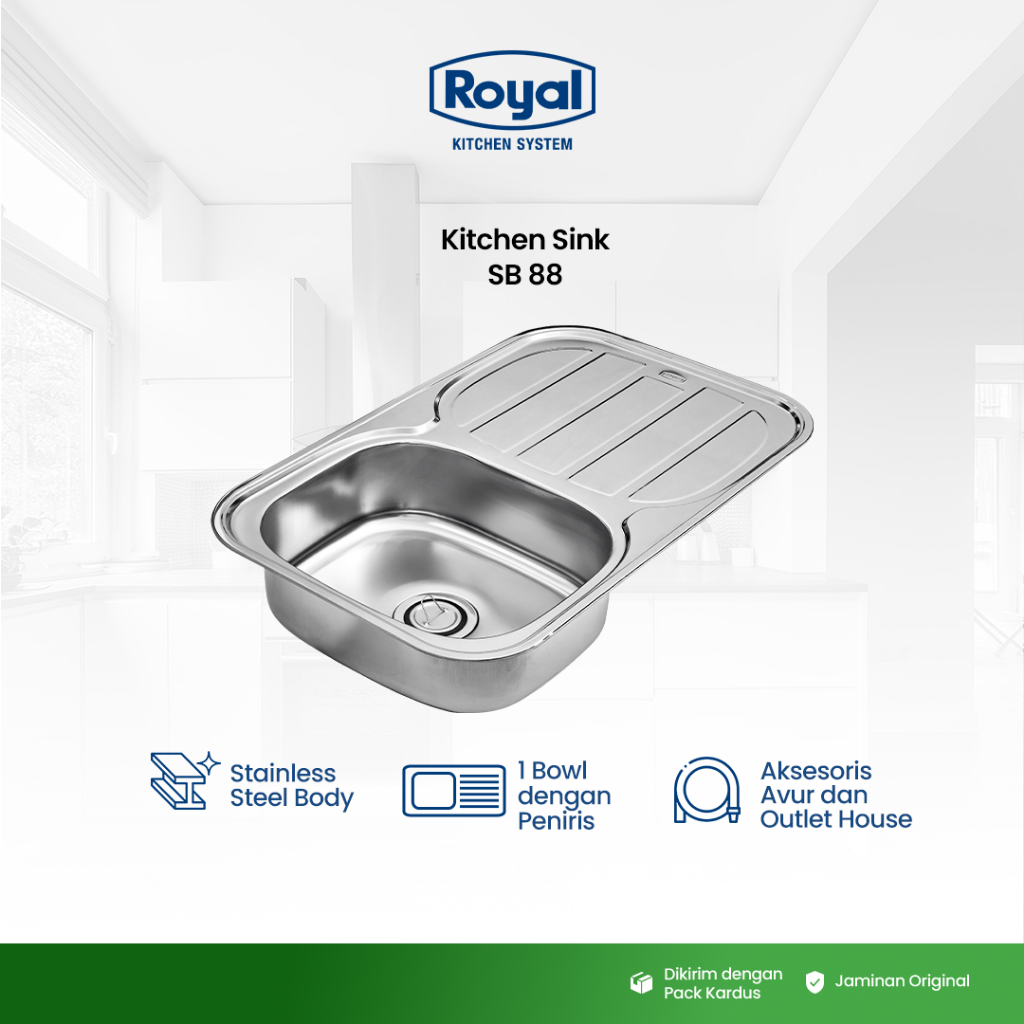 Royal Kitchen Sink SB 88 | Stainless Kitchen Sink | Shopee Malaysia