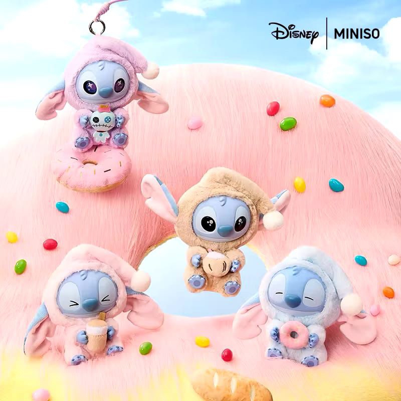 GANTUNGAN Miniso Disney Blind Box Stitch Eat Something Before Sleep ...
