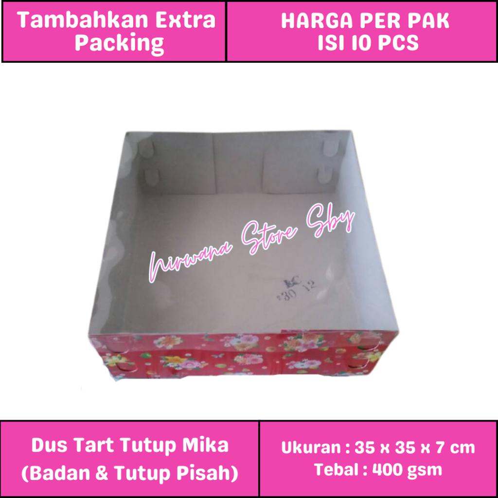 (10 Pcs) Mica Closed Tart Box 35x35x7 / Cake Box / Rice Box / Box / Box ...
