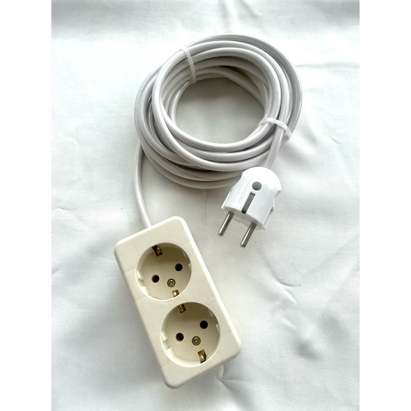 Electric plug cable roll 2 holes 10 meters Brass Uticon socket fiber ...
