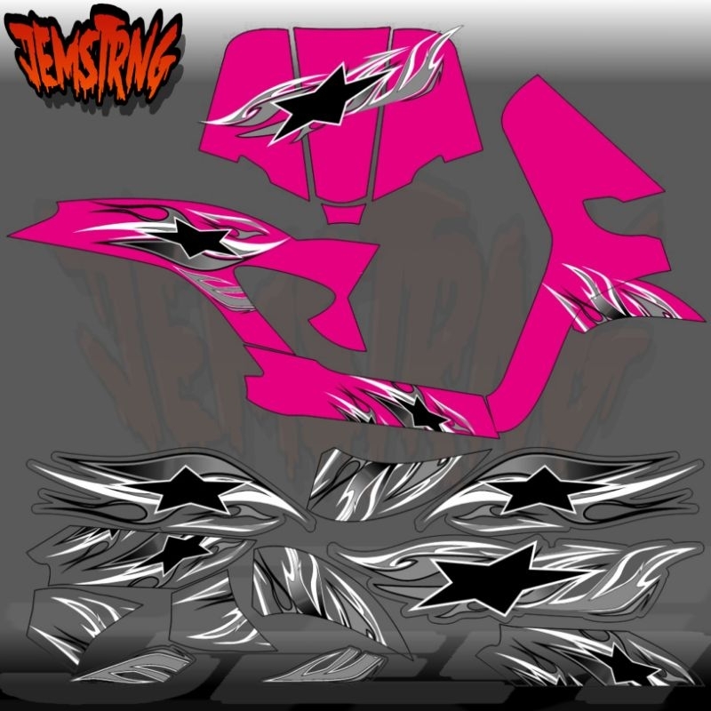 Honda STYLO CUSTOM STAR TRANSPARENT STICKER STRIPING | Shopee Malaysia