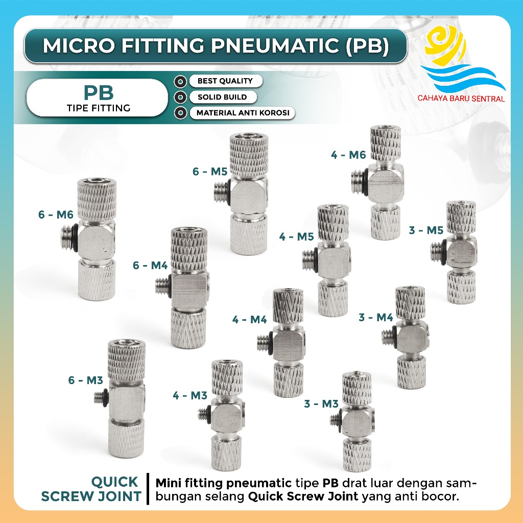 PNEUMATIC MICRO FITTING PB 6-M5 | Shopee Malaysia