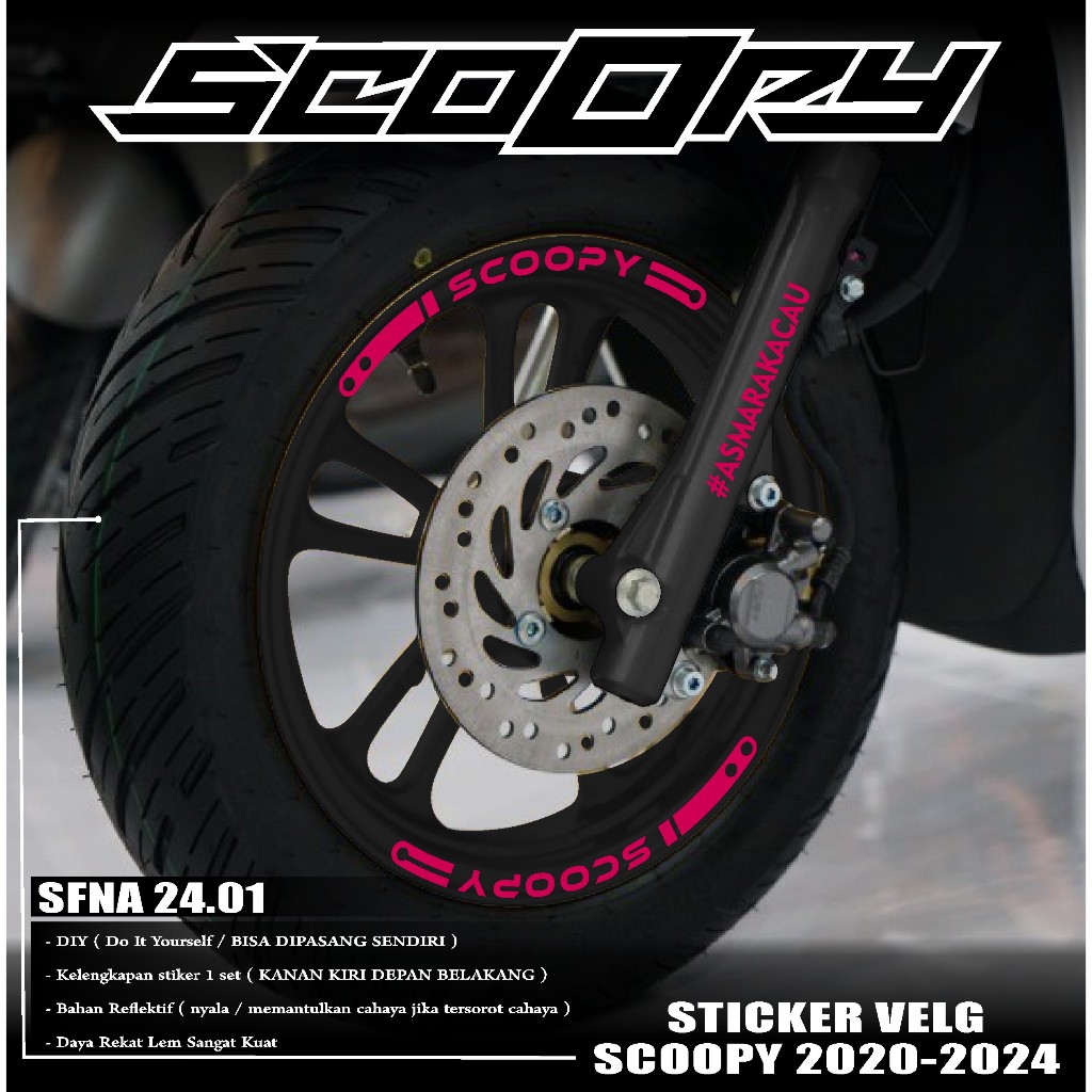 SCOOPY Free Rim Cutting STICKER STICKER Accessories Cutting STICKER for ...