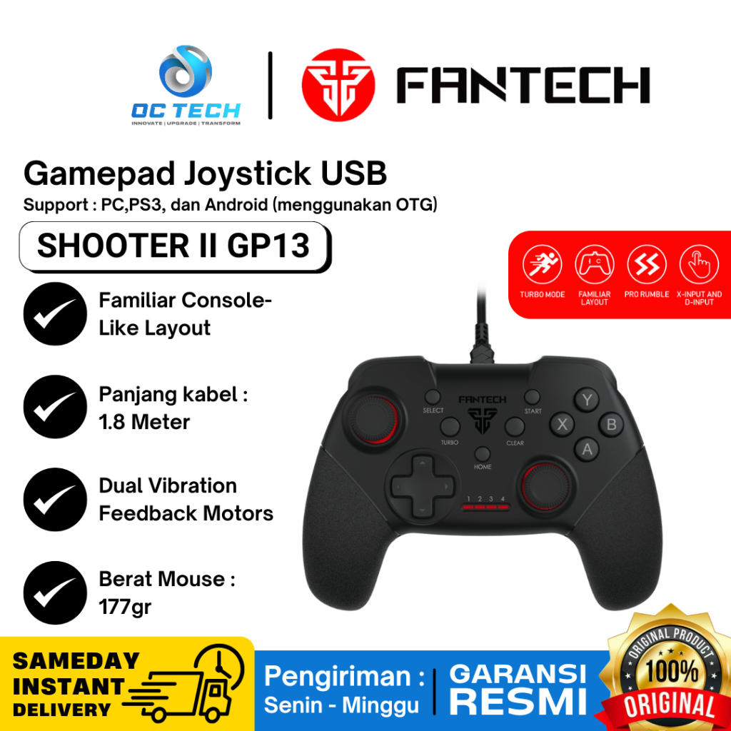 Fantech SHOOTER II GP13 Gaming Controller Gamepad Joystick Cable Wired USB PC PS3 Android ...