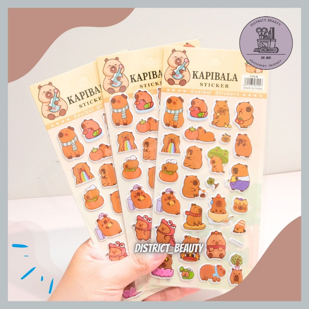 ALB embossed STICKERS CAPYBARA 3D CAPYBARA STICKERS CUTE embossed ...