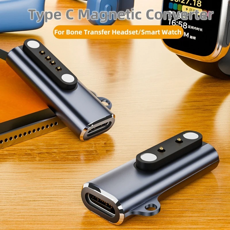 Colmer OTG Magnetic Charger Adapter Smartwatch Bone Conduction Headphone Type C to 7.62mm 2 pin ...