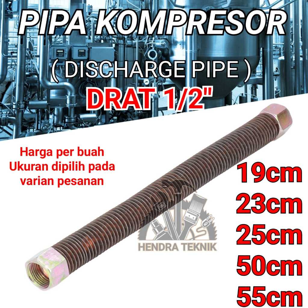 1/2" spiral thread pipe compressor discharge pipe 19cm 23cm 25cm 50cm ...