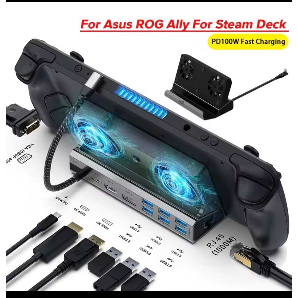 Steam Desk Cooling Gamepad Standing Handle Holder Gaming Doc Console ...