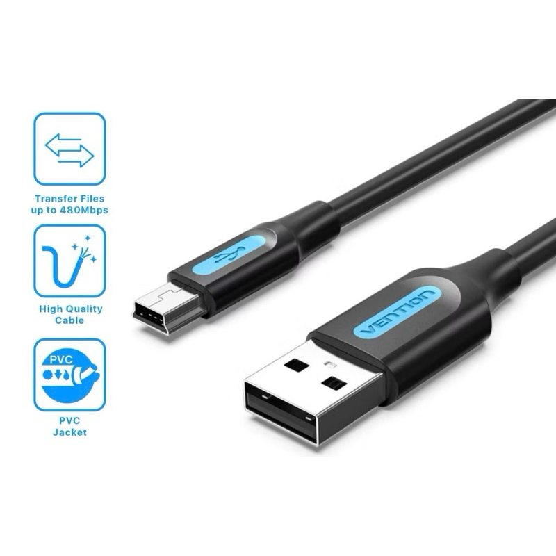 Vention Micro USB Mini USB Type B Data Cable for 1m Hard Disk | Shopee ...