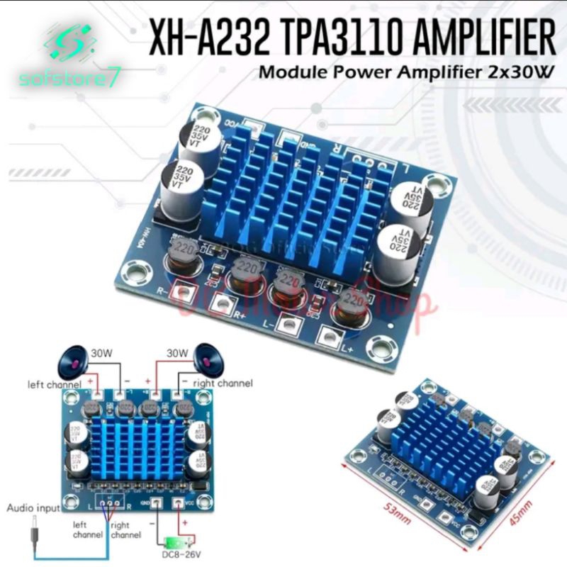 Tpa3110 XH-A232 30W+30W 2.0 Channel Digital Audio Stereo Power ...