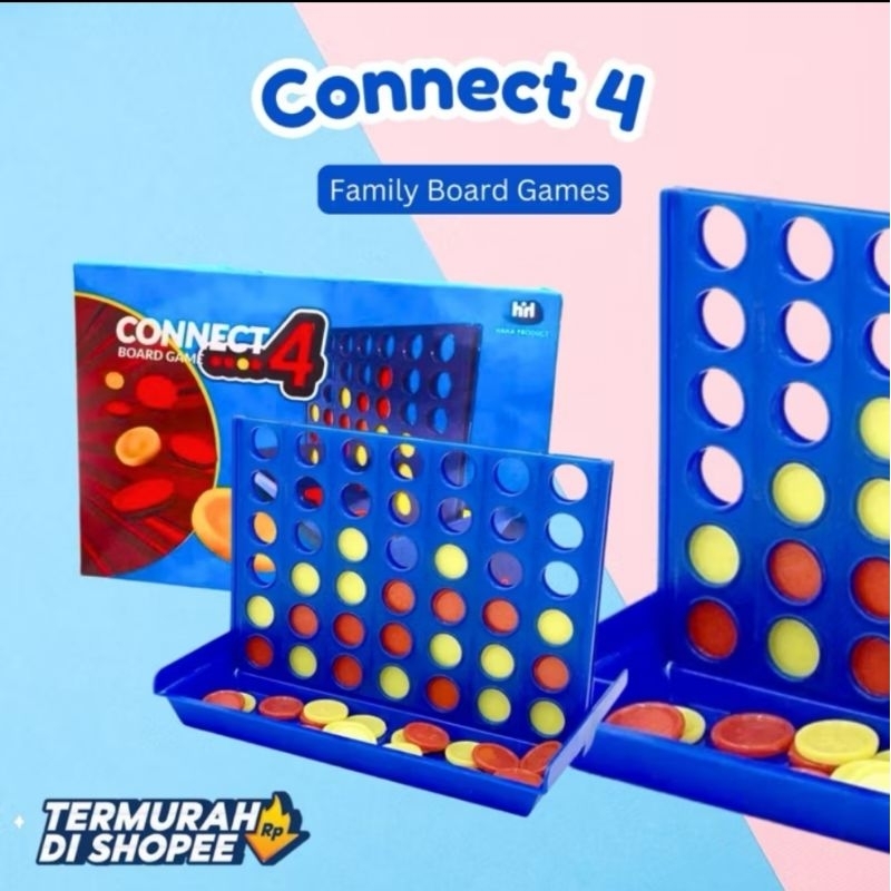 Connect 4 In A Line Brain Teaser Tactics Toy / Bingo Board Game ...