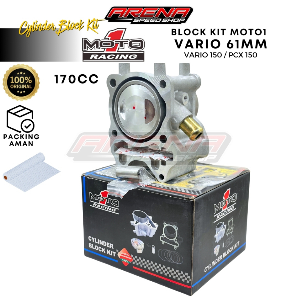 Moto1 Cylinder Block Kit 61mm PCX 150 - Bore Up Block 170cc PCX Vario ...