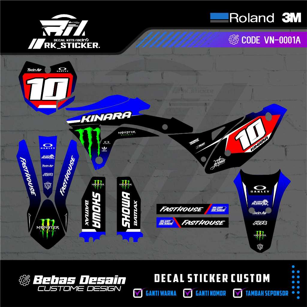 DECAL STICKER KLX GORDON -CRF 150 L - DTRACKER - KLX BF -WR - PREMIUM ...