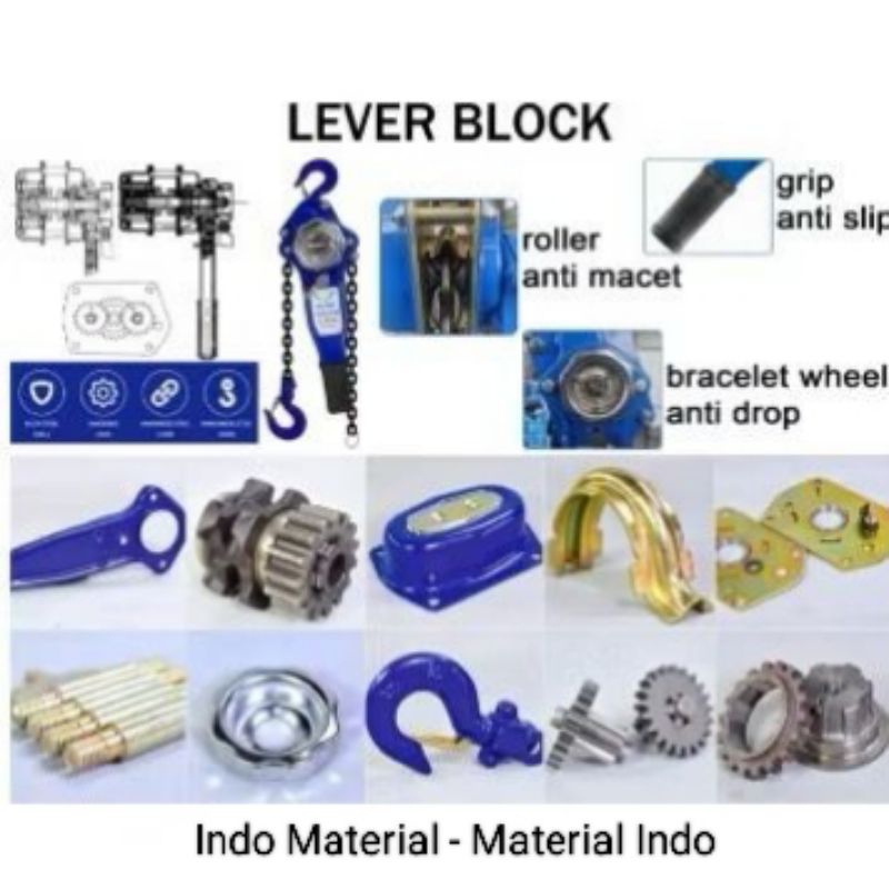 Portable Lever Block Lifting 1Ton x 6 Meters Manual Lever Chain Block ...