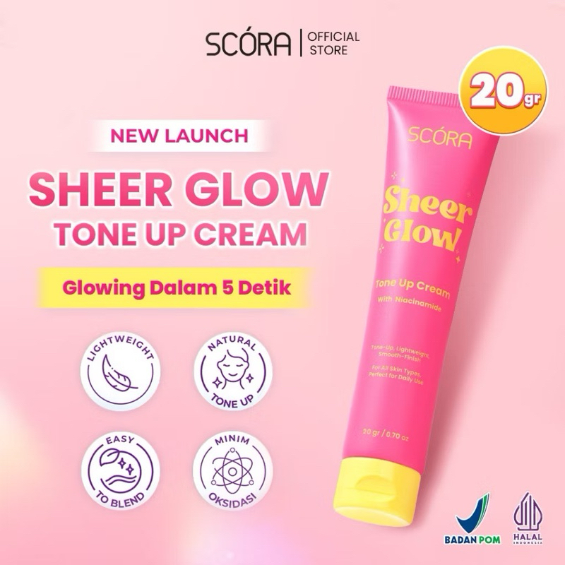 (READY)Scora Sheer Glow Tone up Cream 20gr|Scora tone up cream 30gr ...