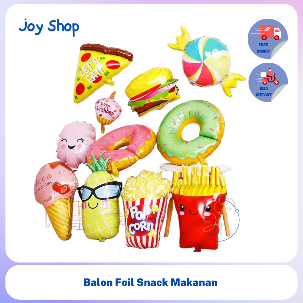 Foil Balloons Snack Food Fast Food Burger Cotton Candy French Fries Pop ...
