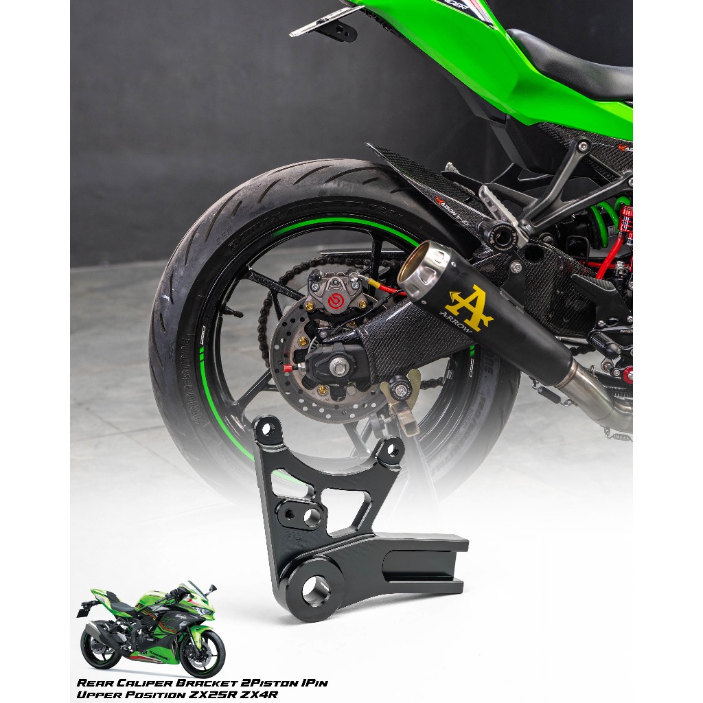 REAR CALIPER BRACKET P2 BILLET KAWASAKI ZX25R ZX4R BY CNC8 (UPPER ...