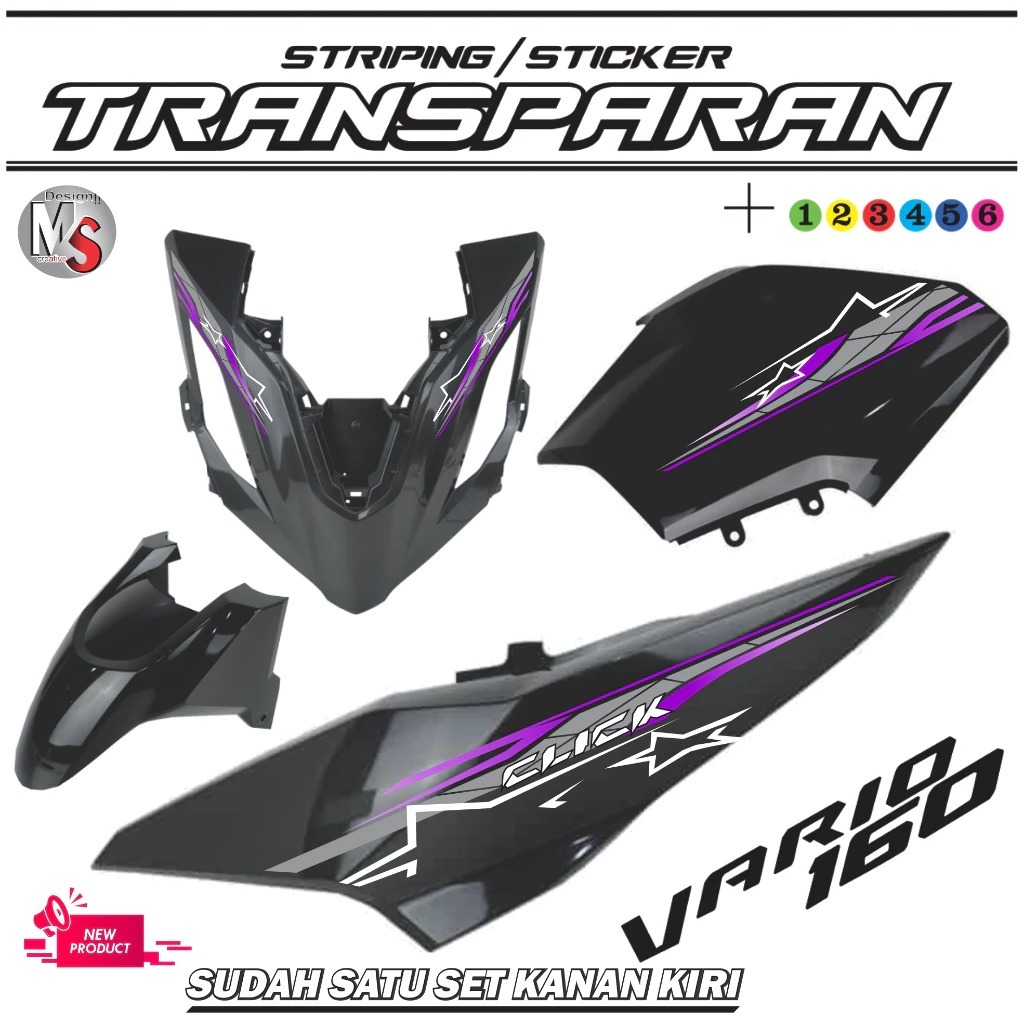 2022 new vario 160 semifull striping click star design / Transparent uv ...