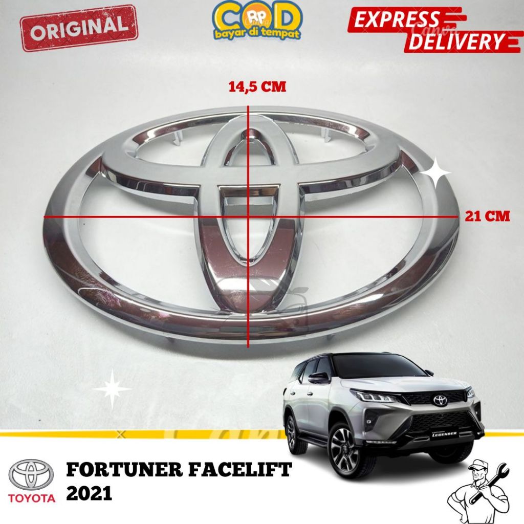Toyota Fortuner facelift front grill logo Emblem Th 2021 ORIGINAL PART ...
