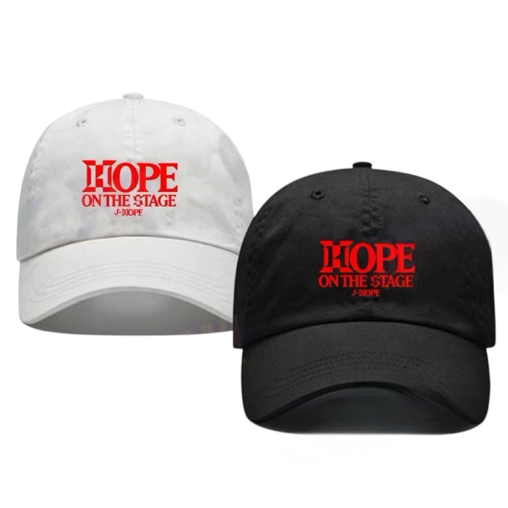 MERAH Bucket Hat Baseball Cap J-Hope Hope On The Stage Tour Red Writing ...