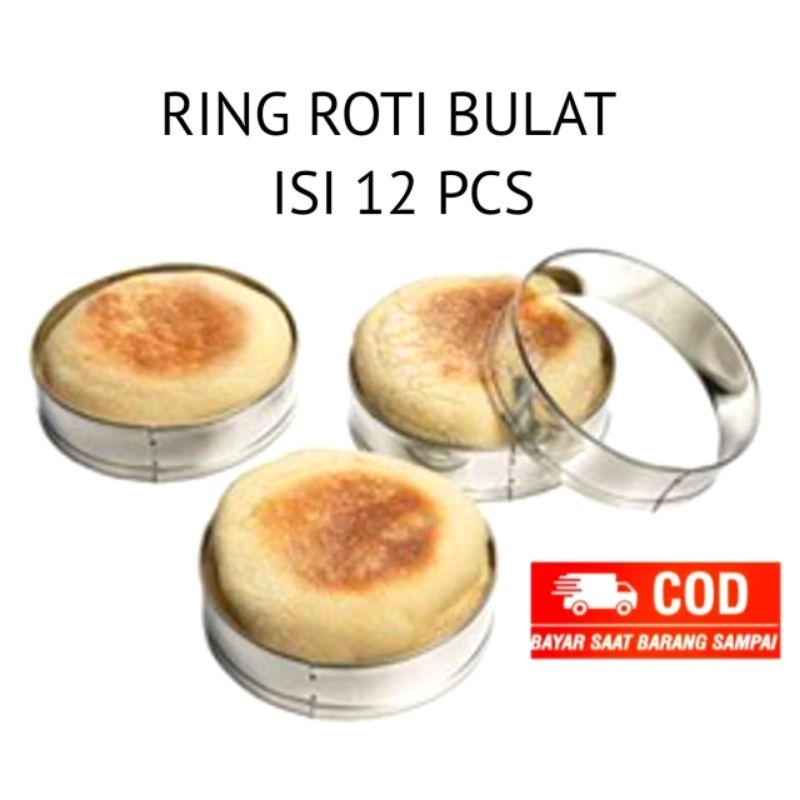 12 pc roundRing, breadRing, burger ring/, ring cutter, ring cutter ...