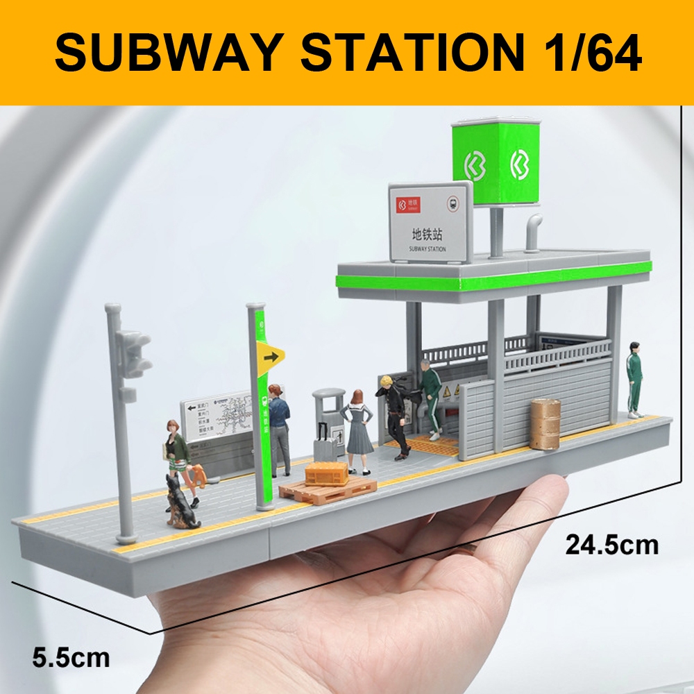 Diorama HOTWHEELS SUBWAY STATION GATE diecast 1/64 fits minimal kaido ...