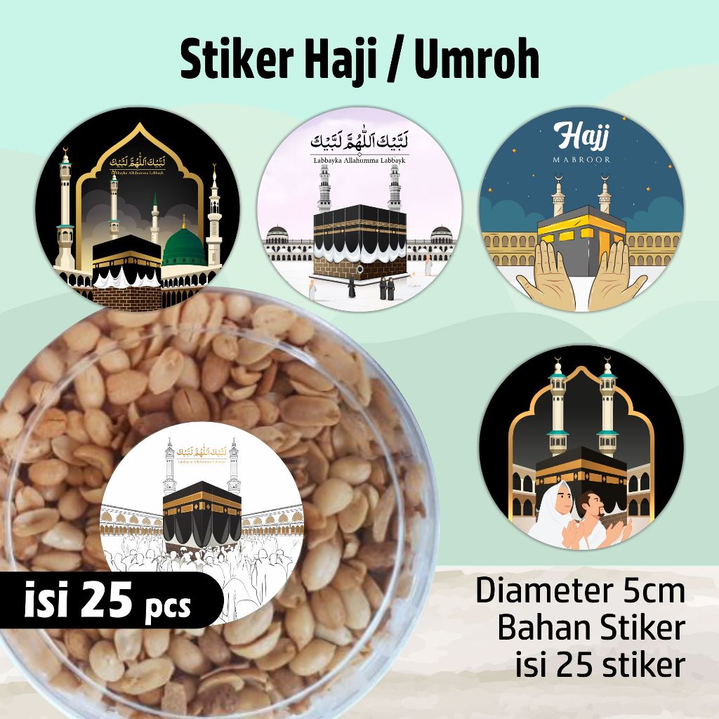 Round Hajj Umrah Stickers - Hajj and Umrah jar stickers - Hajj stickers ...