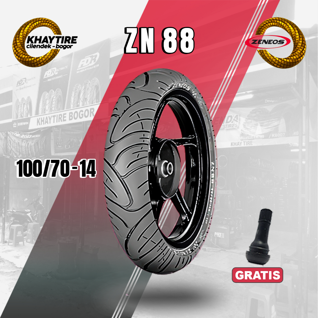 Zeneos ZN88 100/70 Ring 14 TUBLESS Automatic Motorcycle Tires | Shopee ...