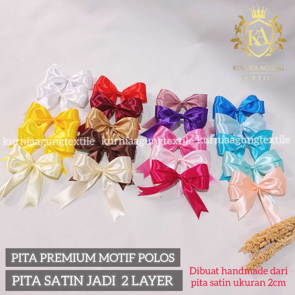 2cm Premium Satin Ribbon Hampers. Ribbons made into 2 layers of plain ...