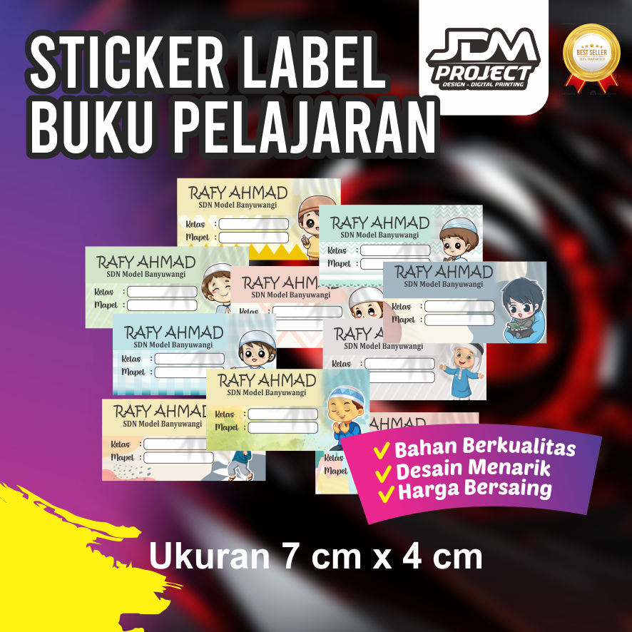 JDM Project - custom name + school textbook label stickers with Muslim ...