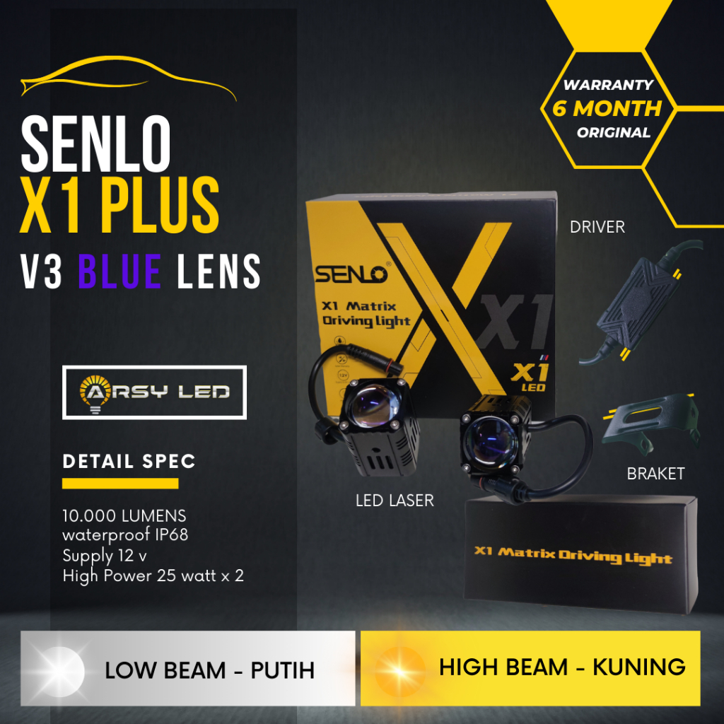 Mini laser senlo x1 plus V3 blue lens led lights for motorbikes, cars ...