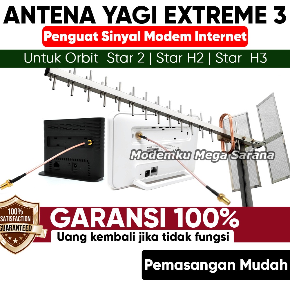 Yagi Extreme 3 Antenna Router Modem Signal Booster Telkomsel Orbit Star ...
