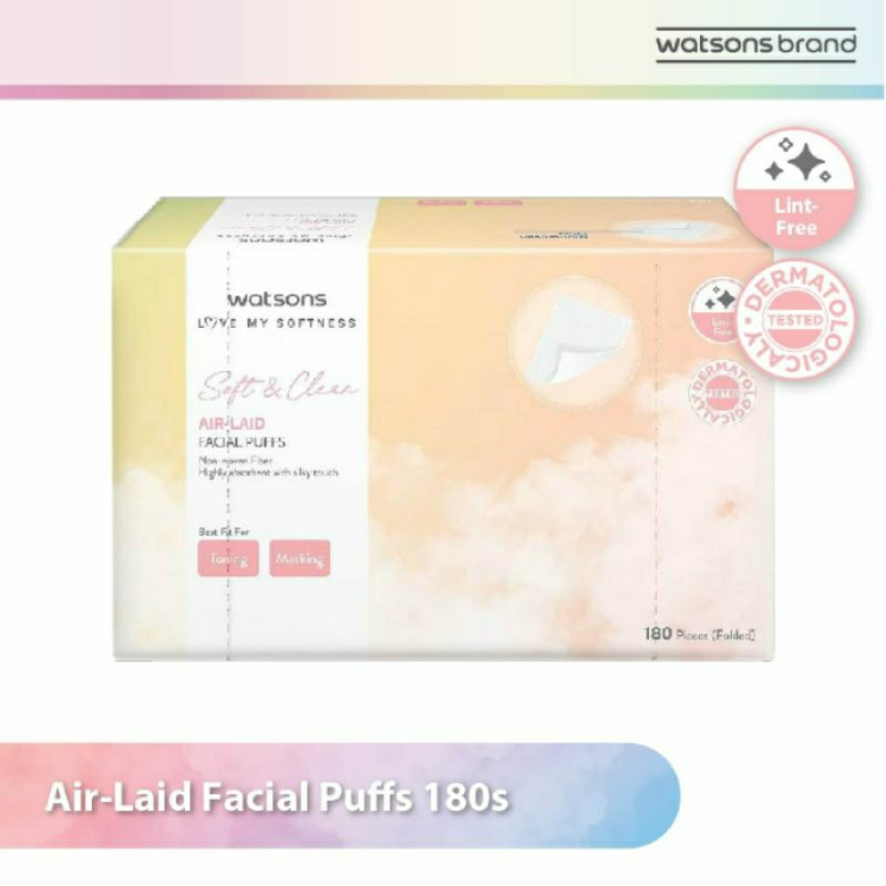 Watsons Air Paid Facial Puffs contains 90 Sheets / Toner Cotton ...
