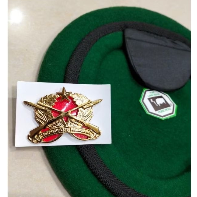 HIJAU INFANTRI GREEN BERET, TNI AD CAMEL PURE WOOL INFANTERI | Shopee ...