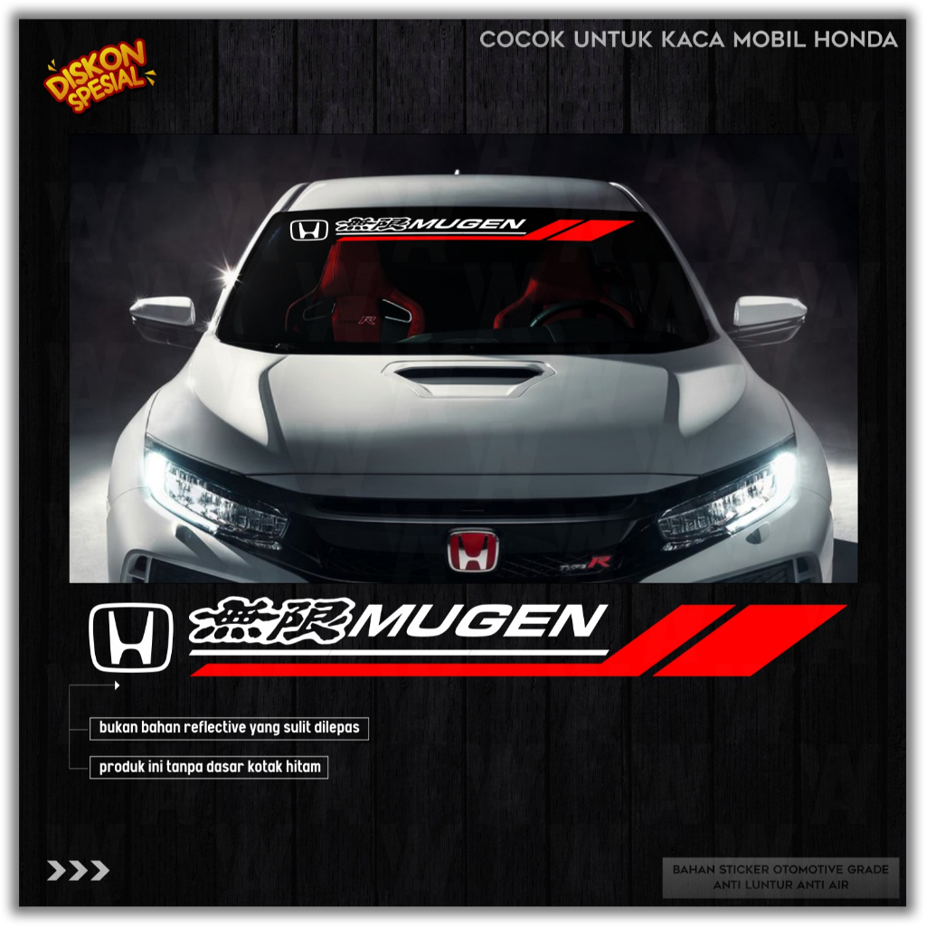 Honda mugen windshield car windshield sticker cutting sticker | Shopee ...