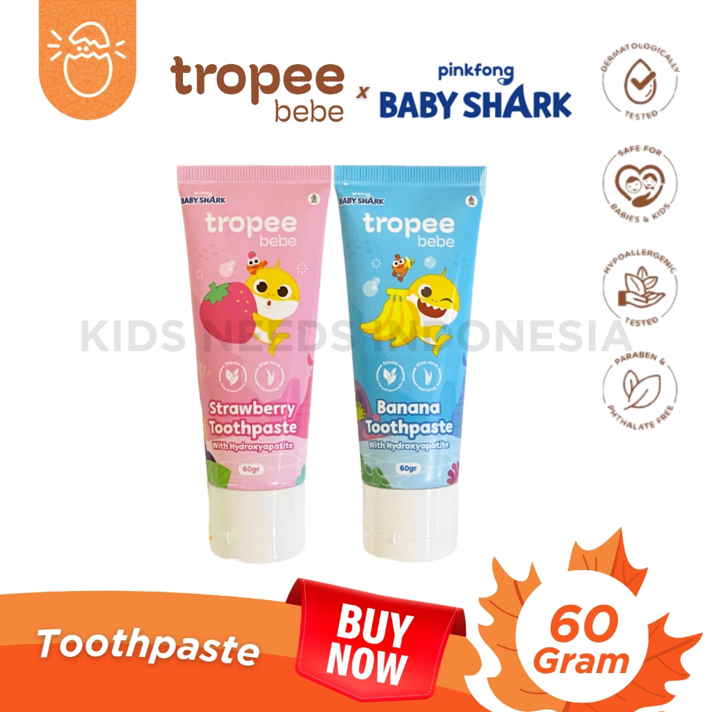 Tropee Bebe x Baby Shark Toothpaste 60gr - Children's Toothpaste | Shopee Malaysia