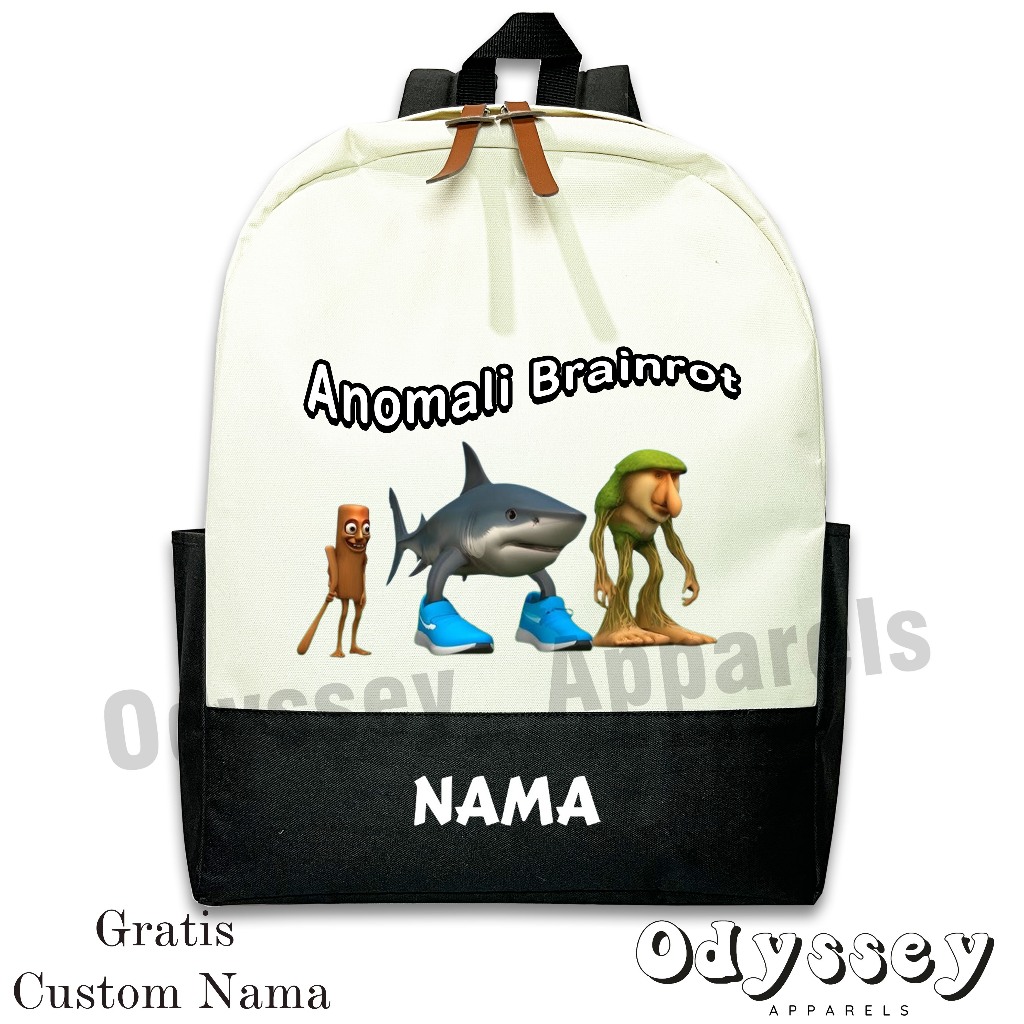 CHILDREN'S BACKPACK BACKPACK WITH ANOMALI BRAINROT TUNG SAHUR TRALALERO ...